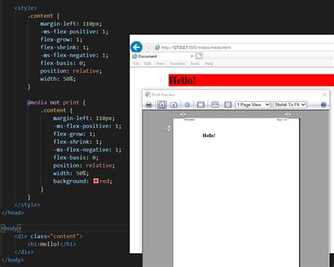 Internet Explorer After Adding Media Not Print In Css Styles Theyre