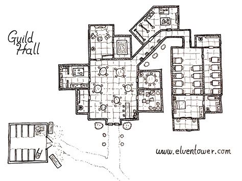 Guild Hall Map Building Map Dnd World Map Dungeon Maps