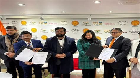 Wef Cm शिंदे बोले महाराष्ट्र में निवेश की बेहतर संभावनाएं 1 36 लाख करोड़ के Mou पर हुए