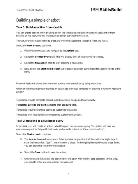 Simulation Transcript Building A Simple Chatbot Pdf