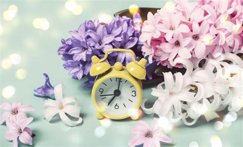 Premium Photo Spring Festive Table Setting With Hyacinth Flowers On A