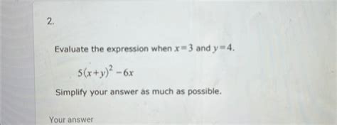 solved evaluate the expression when x 3 ﻿and