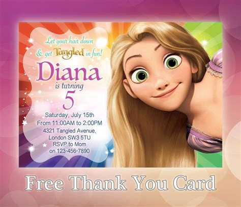 Invitaci N Rapunzel Invitaci N De Cumplea Os Rapunzel Etsy Espa A