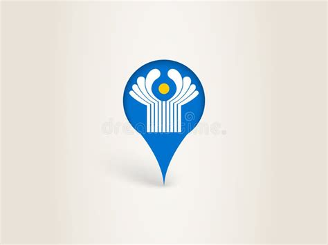 Pin Icon With Cis National Flag Stock Illustration Illustration Of