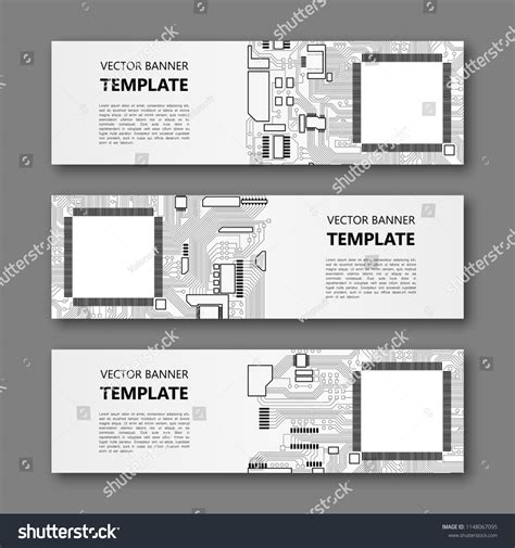 Banner Microcircuit Modern Template Processor Design Stock Vector Royalty Free
