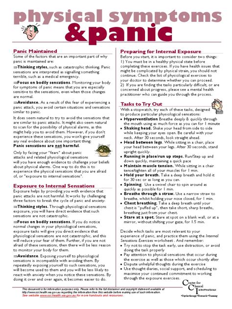 Panic Information Sheet 08 Physical Symptons And Panic Download