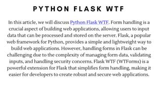 Python Flask WTF Pptx Free Download