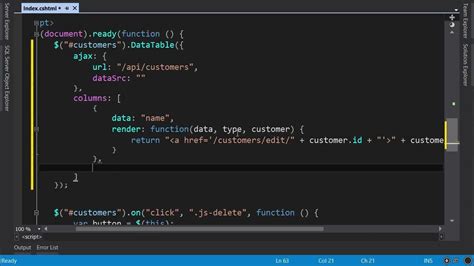 Aspnet 73 Datatables With Ajax Source By Mosh Hamedani Youtube