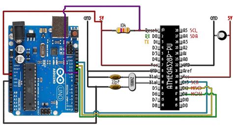 Arduino On Breadboard Schematic