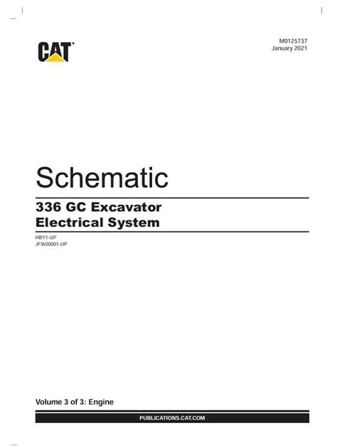Schematic Caterpillar 336 Gc Excavator Electrical System M0125737