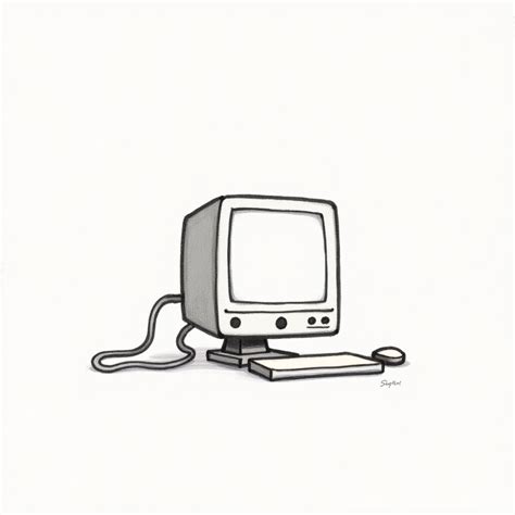 Cute Computer Sketch Stable Diffusion Online