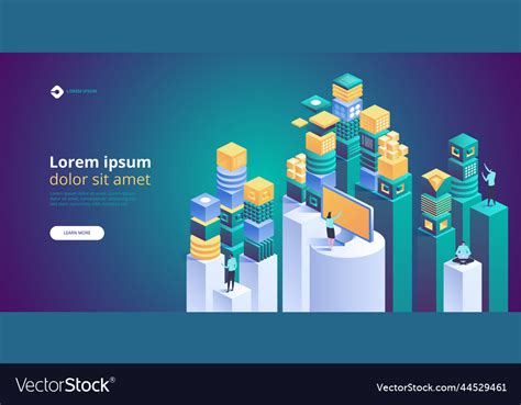 Big Data Flow Processing Concept Cloud Database Vector Image
