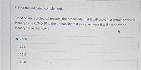 Solved 8 Find The Indicated Complement Based On Solved 8 Find The Indicated Complement Based On