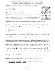 Complex Num Alpha Solutions Doc Mu Alpha Theta National Convention Hawaii 2005 Solutions