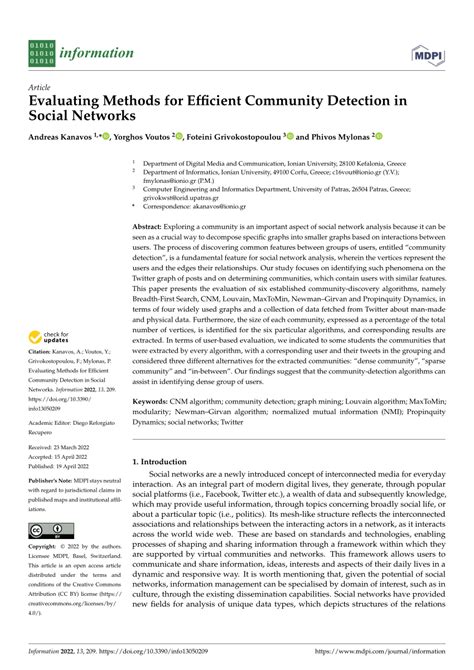 Pdf Evaluating Methods For Efficient Community Detection In Social
