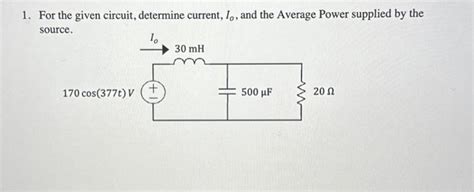 solved 1 for the given circuit determine current io and