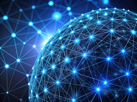 Abstract Blue Sphere Network A Futuristic Visualization Of Global Interconnectedness And Data