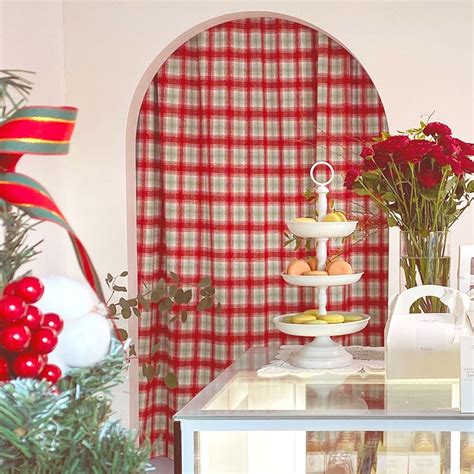 기모체크 베이직방한 커튼 레드 그린 겨울 인테리어 크리스마스 감도 깊은 취향 셀렉트샵 29cm