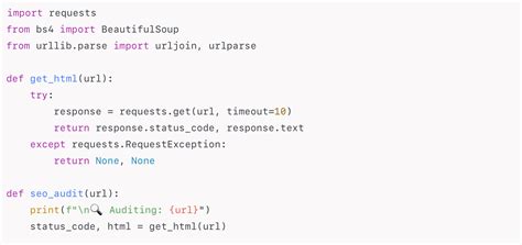 seo auditing python central