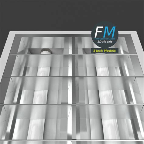 3d Model Rectangular Troffer Light Fixture
