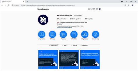 GitHub rxaviersantos projetoDev instagram Repositório criado para o projeto desenvolvido