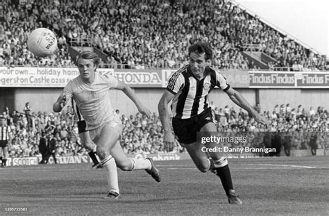 Newcastle United Striker Imre Varadi Takes On Chelsea Player John