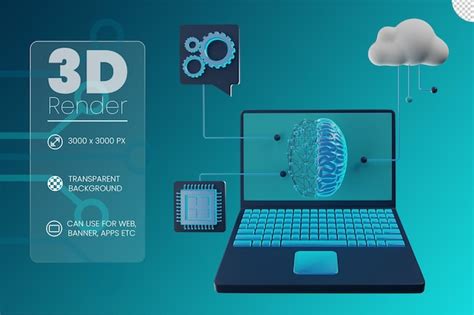 Machine Learning 3d Illustration Premium Psd