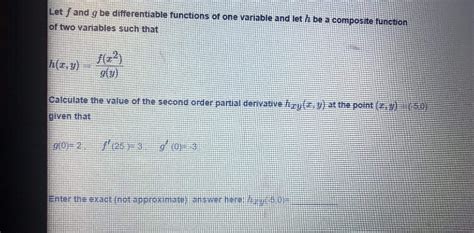 Solved Let F And G Be Differentiable Functions Of One