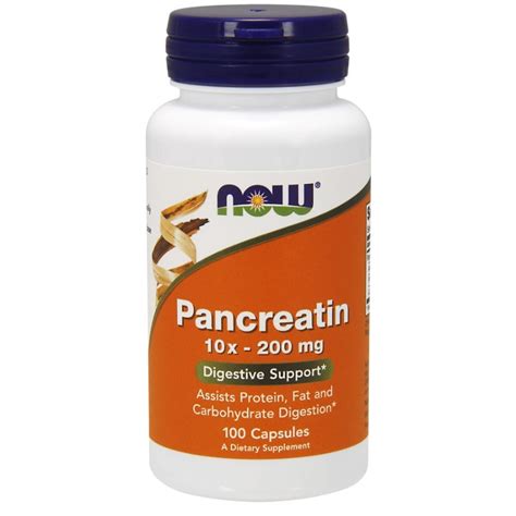 ПАНКРЕАТИН 10 x 200мг капсули 100 бр. НАУ ФУУДС PANCREATIN 10 x 200mg ...