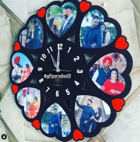 Timeless Love Customized Photo Heart Shape Wall Clock A Romantic Mdf Clock For Couples With 8