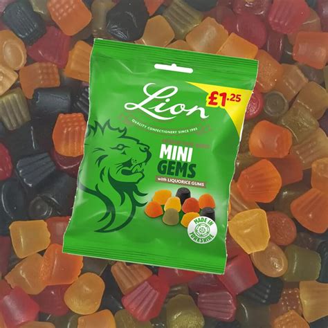 Lion Midget Gems Wine Gums Liquorice Gums Fruit Salad Retro Sweets Bags