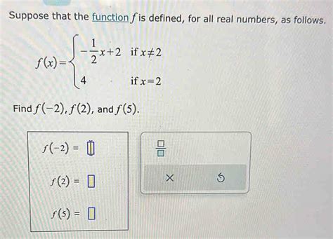 solved suppose that the function f is defined for all real numbers