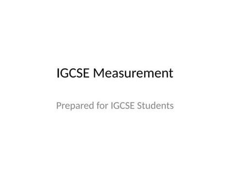 Cambridge Chapter 1 Measurement Igcse Ppt Physics Science