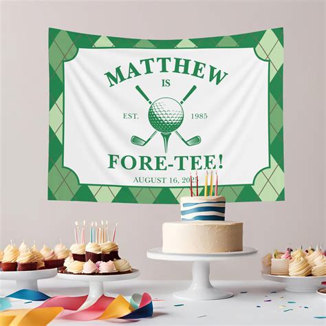 Editable Golf Birthday Banner Top Golf Party Tapestry Mini Golf Partee