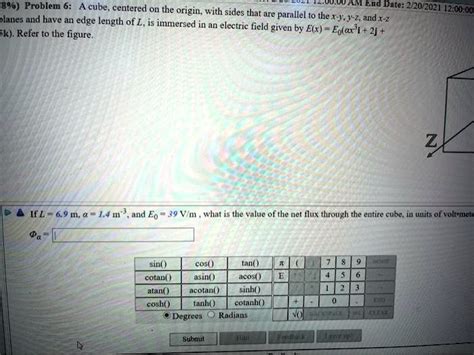 Solved Problem 6 A Cube Centered On The Origin With Sides That Are
