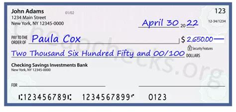 How To Write A Check For 2650 Dollars Cheap Checks