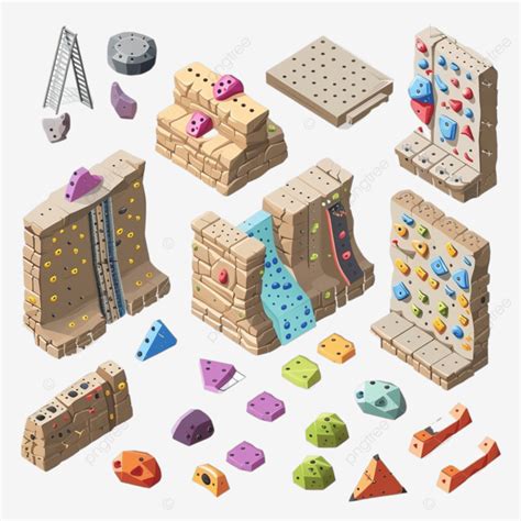 아이소메트릭 등반 벽 세트 장비 건강한 인간 Png 일러스트 및 이미지 에 대한 무료 다운로드 Pngtree