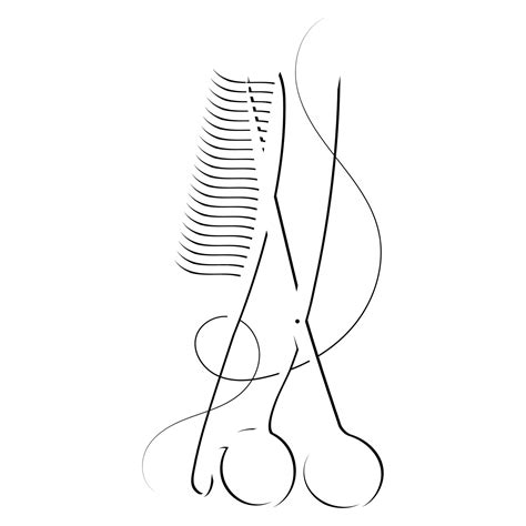 Premium Vector Scissors Comb Curl Hair Beautiful Silhouette