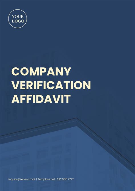 Free Company Verification Affidavit Template To Edit Online