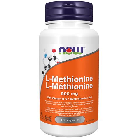 L Methionine 500 Mg Capsules Now Foods Canada