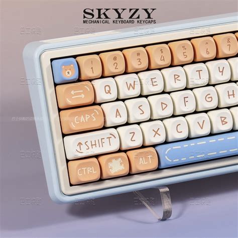 Patch Bear Keycaps Moa Profile การ์ตูน Pbt Dye Sub คีย์บอร์ดเครื่องกล Keycap Shopee Thailand