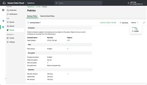 Step Launch Edit Backup Policy Wizard Veeam Data Cloud