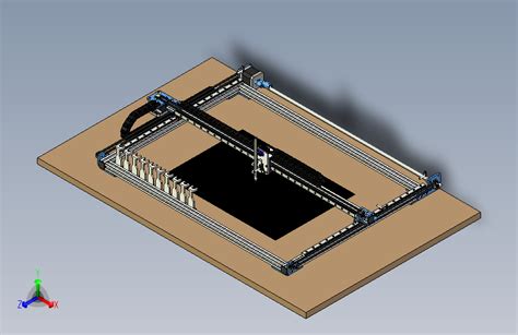 带自动换刀装置的数控绘图仪激光雕刻机 Step 模型图纸下载 懒石网