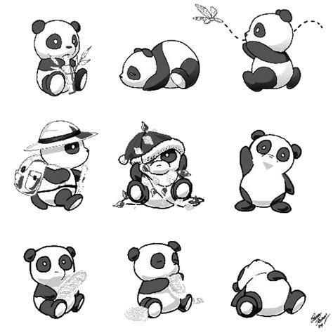 مجموعه عکس Png نقاشی پاندا به صورت دوربری شده و بدون زمینه