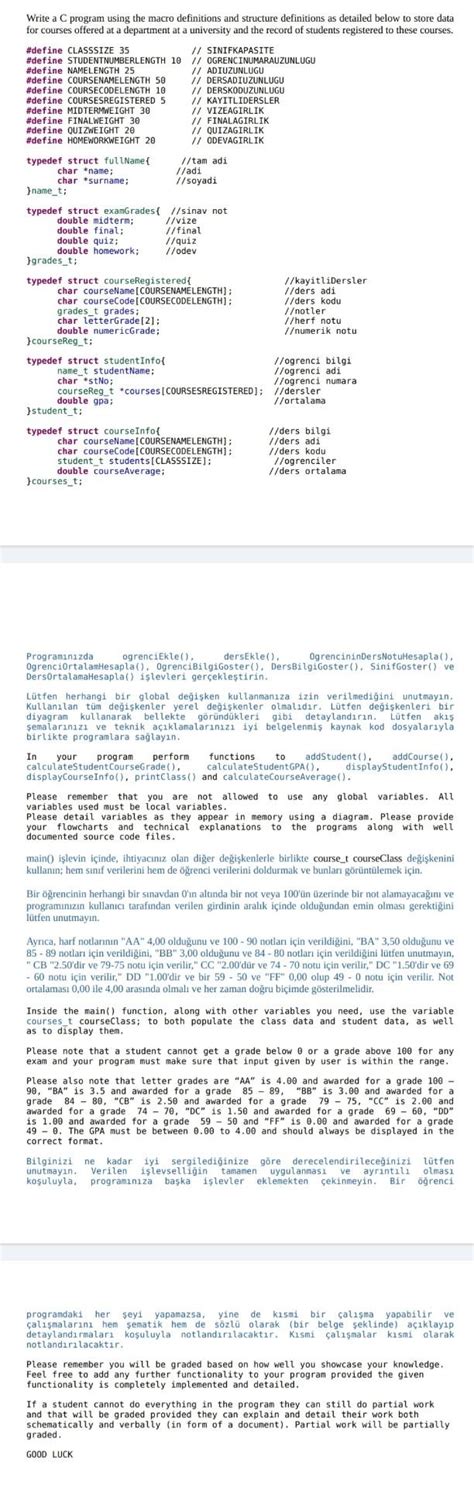 Solved Write A C Program Using The Macro Definitions And