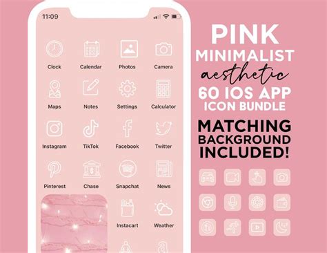Blush Pink Minimalist Theme Iphone Ios14 App Icons 60 App Icon Pack Pink Aesthetic Etsy Canada