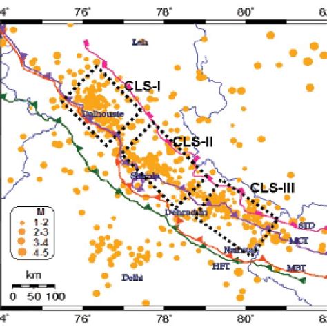 Seismicity Map Of Nw Himalaya Obtained Using Wihg Network During Download Scientific Diagram