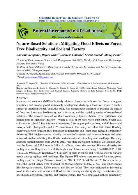 PDF Nature Based Solutions Mitigating Flood Effects On Forest Tree