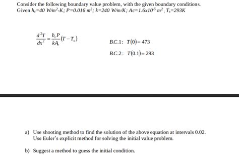 Solved Consider The Following Boundary Value Problem With Chegg