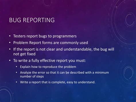 Presentation On Software Testing Bug Life Cycle Pptx Technology